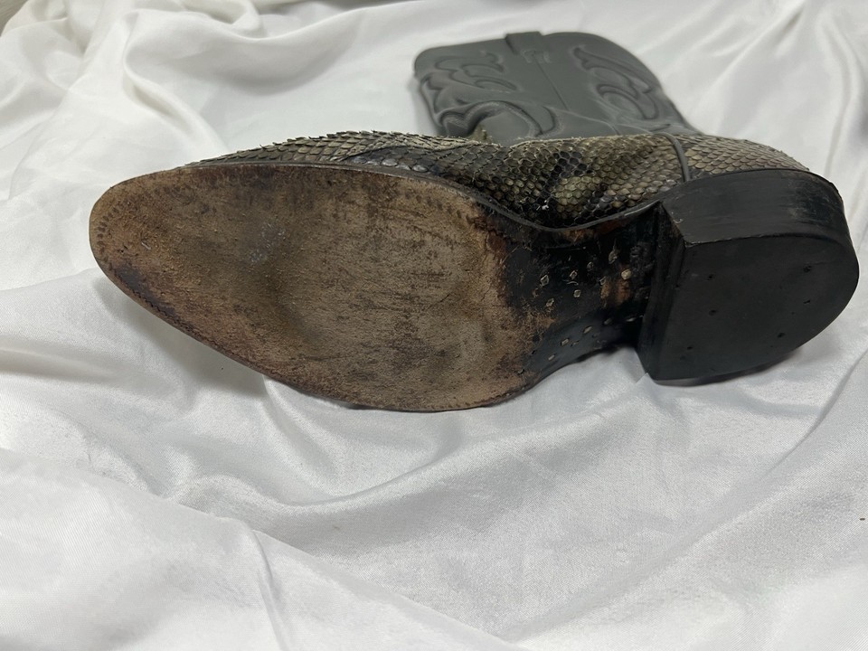 Nocona Boots Men’s Python And Gray Leather Western Boots Size 10D | eBay