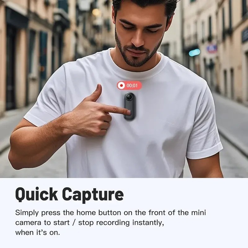 4K 128GB UHD Mini Body Camera Wearable Action Body Cam Thumb Size Hands ...