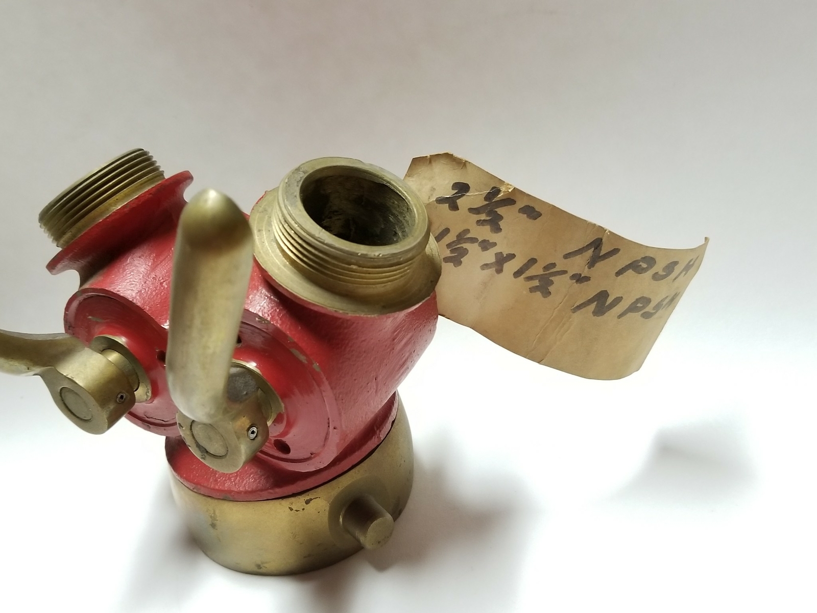 Vintage Brass WYE Fire Hose / Hydrant Splitter 2-1/2" NPSH 1-1/2"x1-1/2 ...