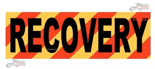 Self Adhesive RECOVERY Sign Reflective Safety Chevrons Towing Breakdown ...