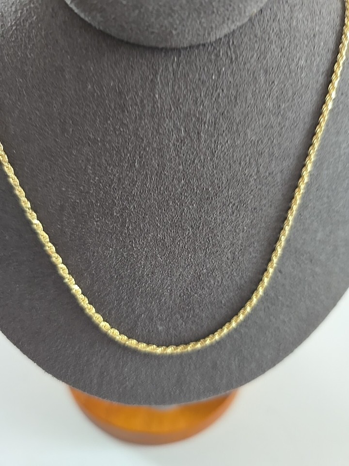 Sterling Silver Gold Plated Vermeil Twisted 2mm Rope Chain Long 20” | eBay