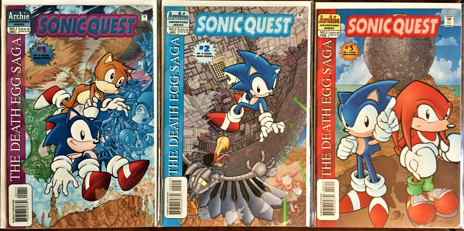 Sonic Hedgehog Comic Book SONIC QUEST Mini Series 1 2 3 Death Egg Saga Baged NEW | eBay