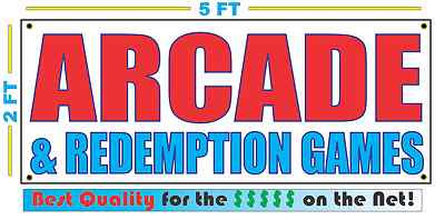 ARCADE & REDEMPTION GAMES Banner Sign NEW Larger Size Best Quality for ...