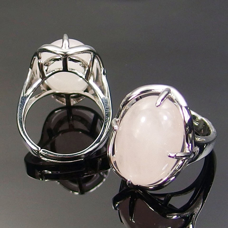 silver plated adjustable rings set with assorted natural gemstone beads ...