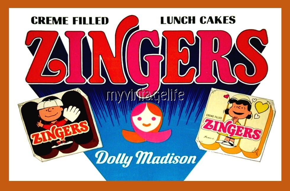 ZINGERS DOLLY MADISON 2" x 3" Fridge MAGNET VINTAGE ART NOT FOOD | eBay