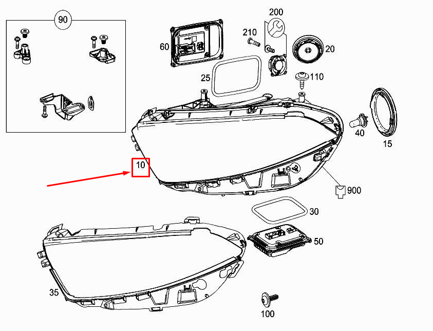 MERCEDES-BENZ A W177 Front Left Headlight LHD A1779060101 NEW GENUINE ...