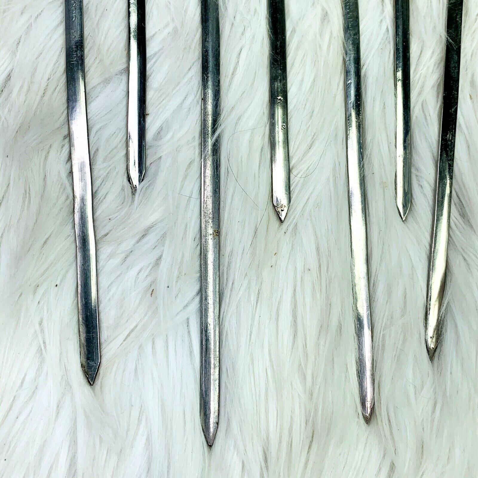 Vintage Shish Kabob BBQ Skewer Sword Set Brass Stainless Animals ...