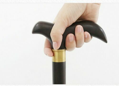 Solid Ebony Wood Packable Walking Stick Cane Weapon Practice 3 Sections ...