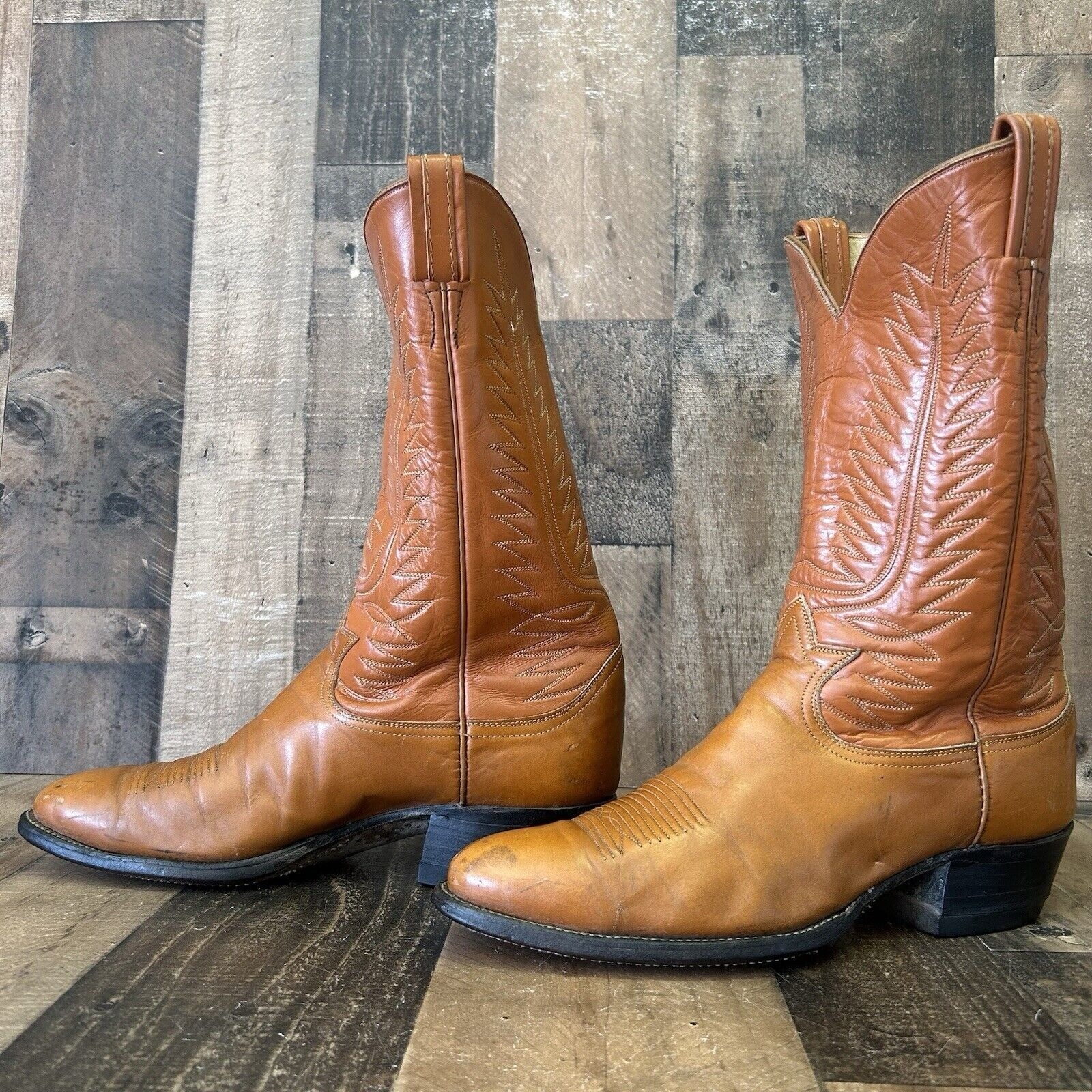 Tony Lama Gold Label Vintage Classic Brown Cowboy Boots Mens 11.5 D | eBay