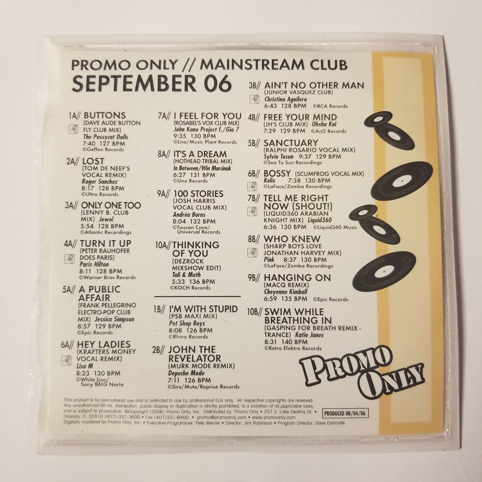 Promo Only Mainstream Club CD September 06 | eBay