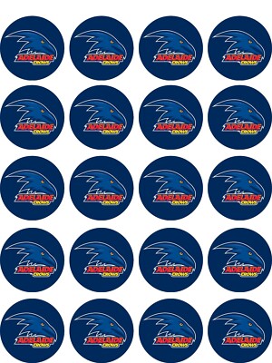 ADELAIDE CROWS FC - EDIBLE ICING IMAGE - CUP CAKE TOPPERS - 4.5CM X 20 ...
