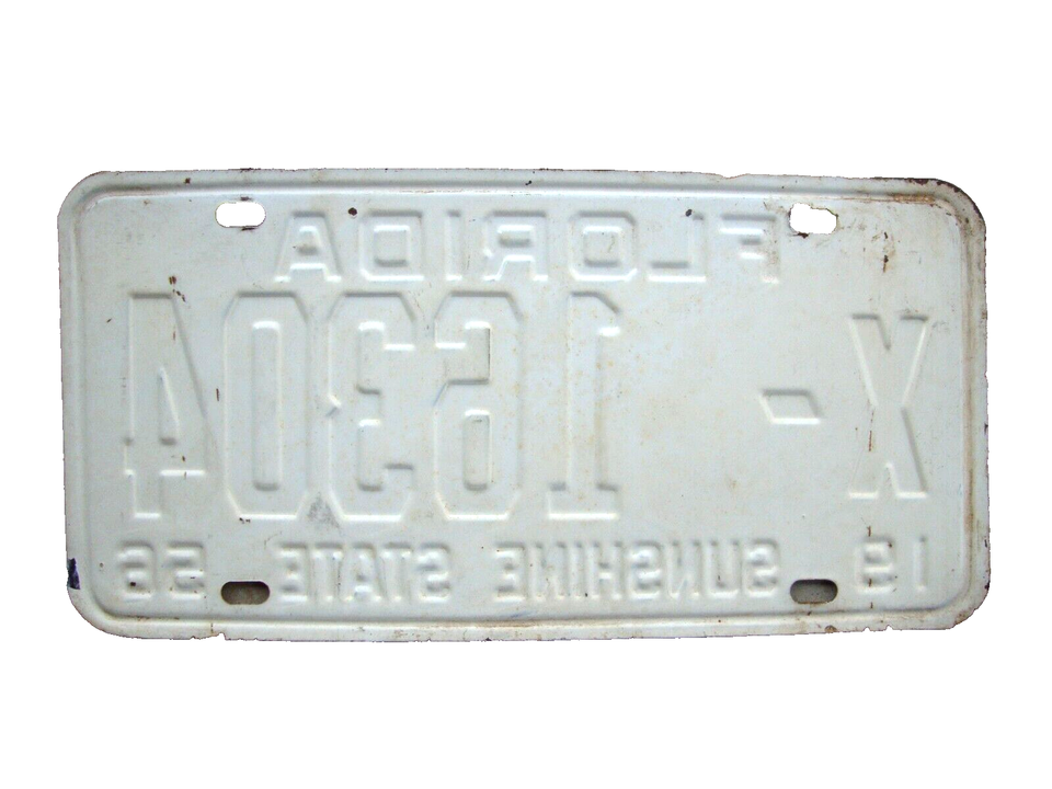 1956 Florida X prefix Exempt license plate for official vehicles Police ...