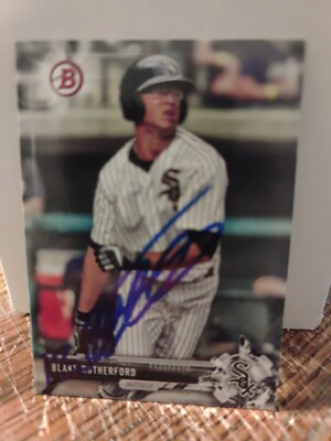 Blake Rutherford Autograph 2017 Bowman Draft Signed Baseball Card BD80 ...