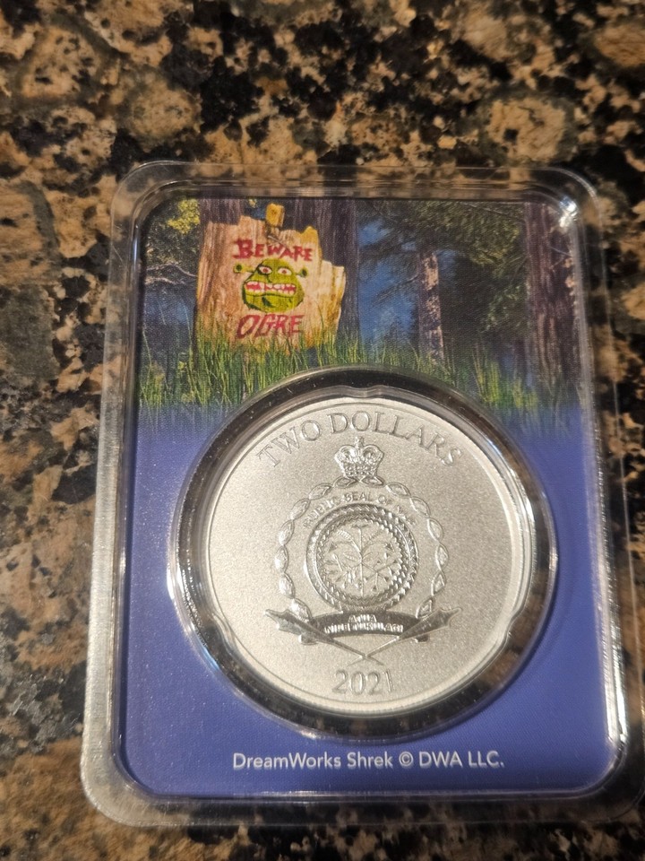 Disney Shrek & Donkey 1 oz .999 silver Niue 20th Anniversary coin 2021 ...