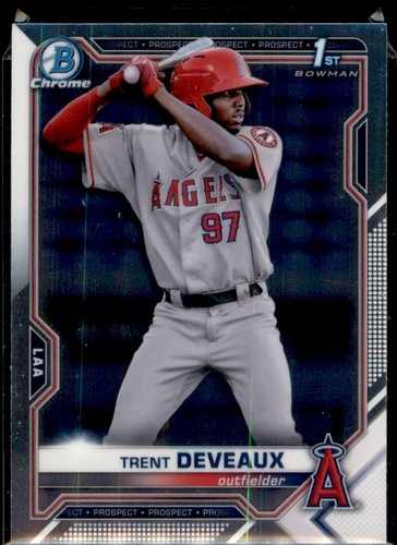 2021 BOWMAN DRAFT CHROME TRENT DEVEAUX LOS ANGELES ANGELS #BCP-94 6462 ...