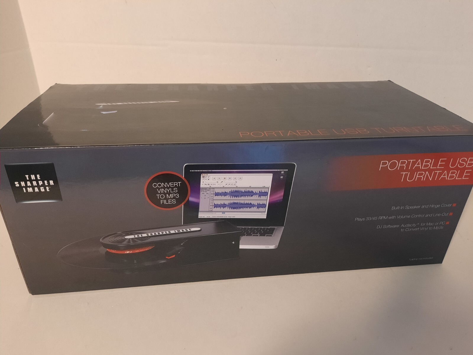 Sharper Image Bluetooth 3-Speed Portable Turntable With Built-In ...