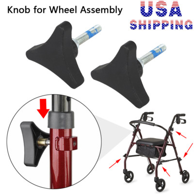 2 Pack Knob for Wheel Assembly For Rollator Parts Steel Rolling Walker ...