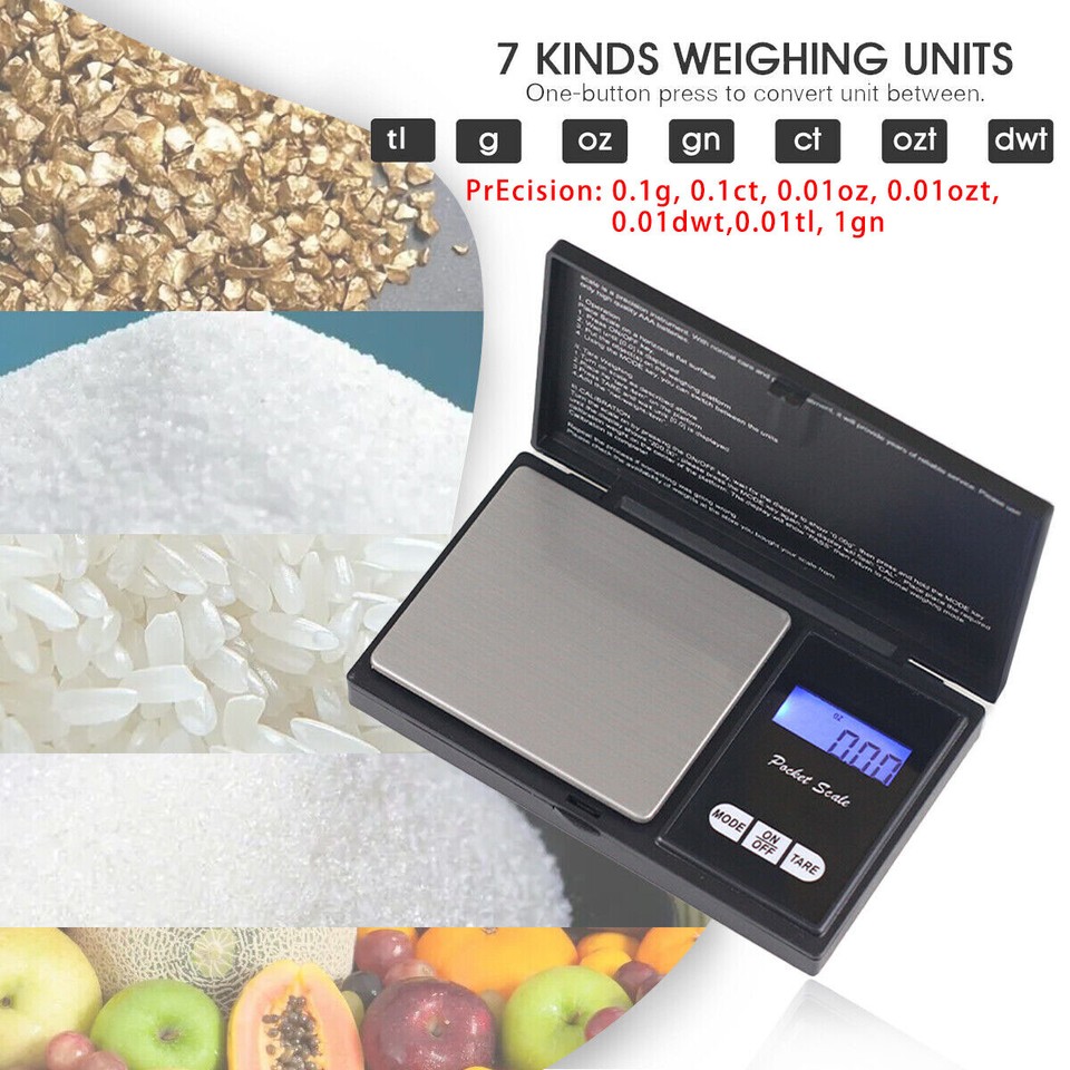 Digital Scale 1000g x 0.1g Jewelry Gold Silver Coin Gram Pocket Size ...