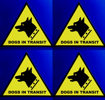 4X 200MM DOGS IN TRANSIT DECAL VINYL STICKERS K9 DOG WARNING SIGN | eBay UK