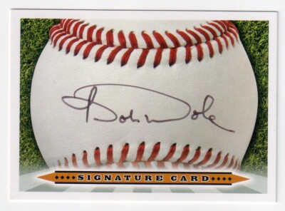 BOB DOLE Signed Baseball Signature Card - Senator Robert Dole Autograph ...