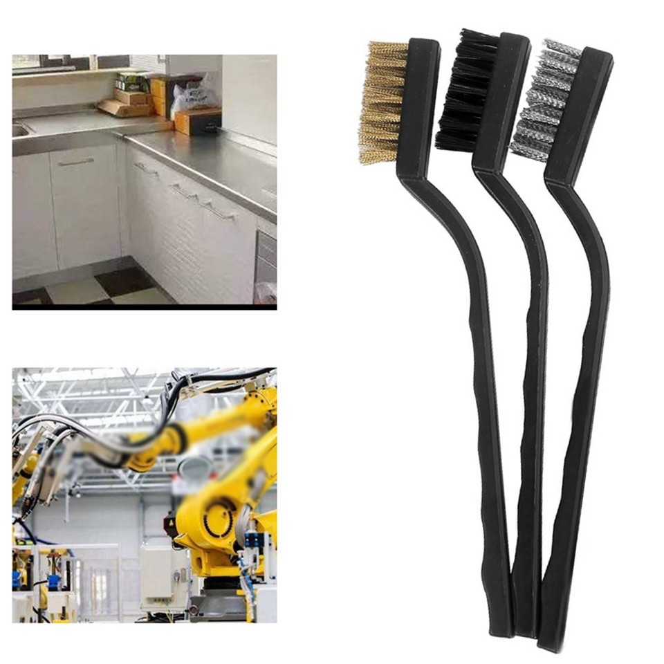 3pcs 7 Inch Wire Brushes Copper Steel Nylon Toothbrush for Rust and ...