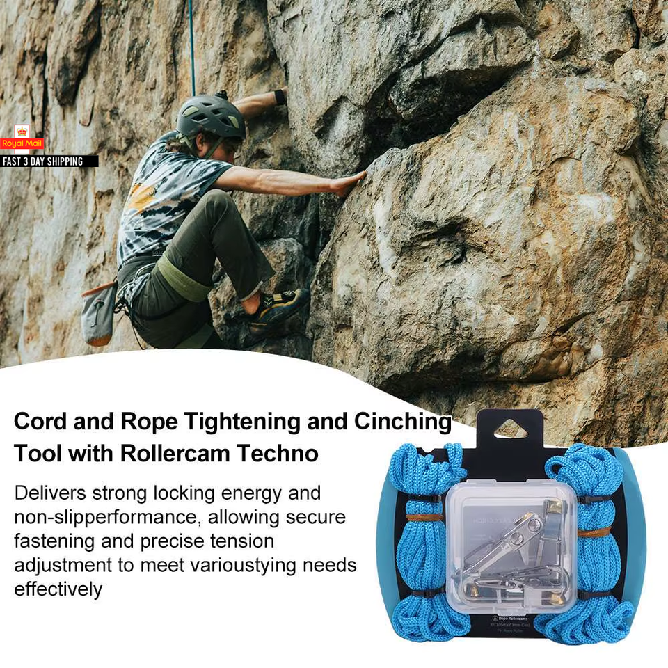 Lock Buckle Rope with Roller Tensioner 6 Hooks Heavy-Duty Paracord ...