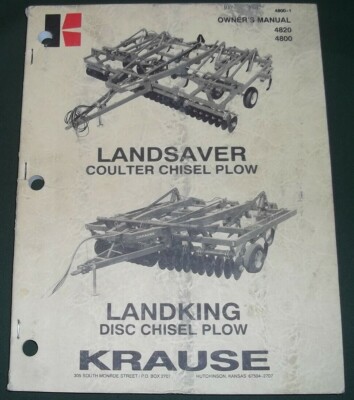 KRAUSE LANDSAVER DISK CHISEL PLOW PARTS OPERATION & MAINTENANCE MANUAL ...