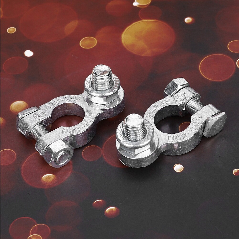 Battery Terminals Universal Car - 12V/24V Stud Type 10mm Aluminum Pair ...