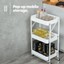 3 Tier Kitchen Trolley Storage Rack Cart Slim Rolling Trolley W/ Wheels ...