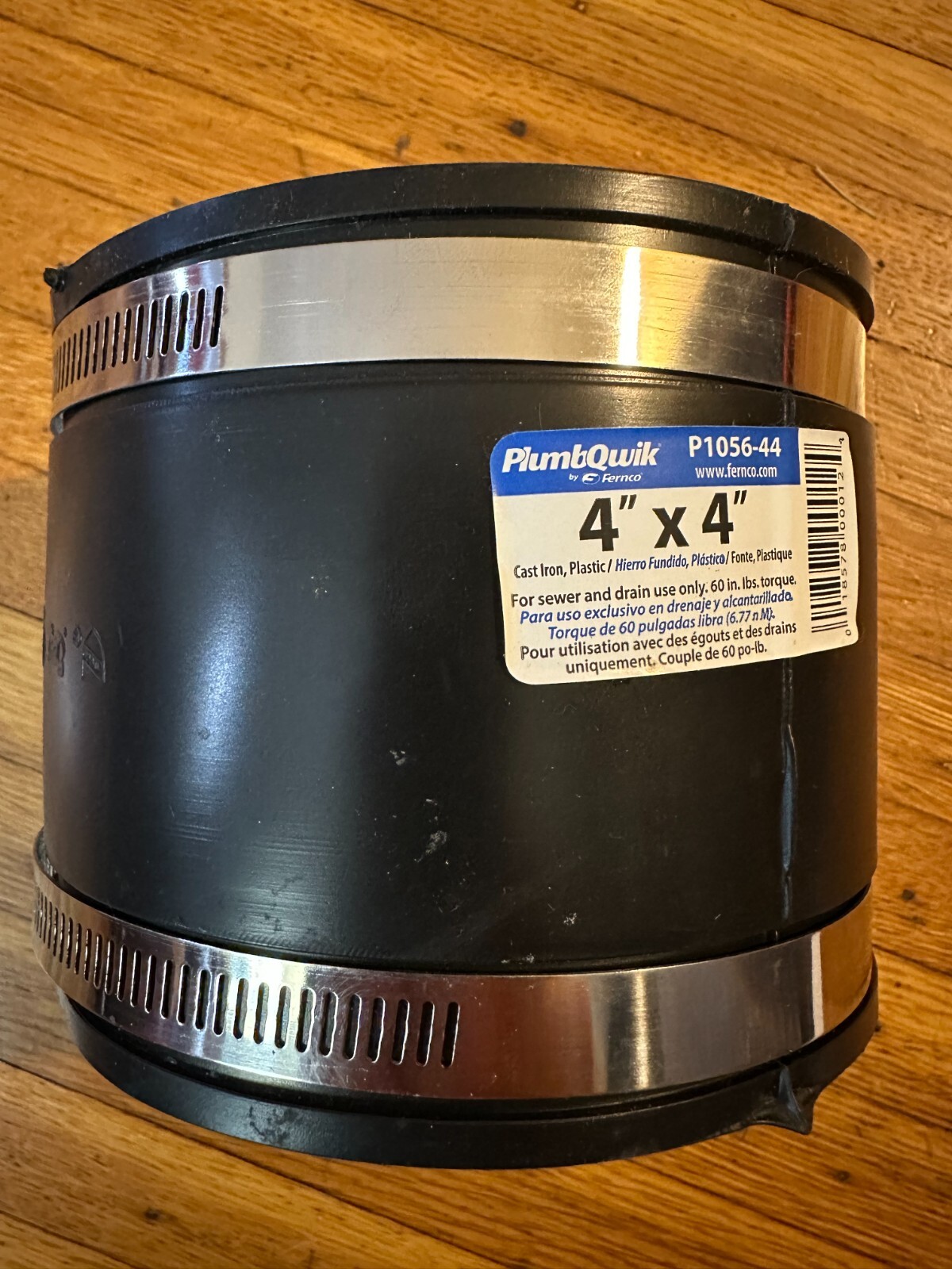 Fernco 1056-44 4" x 4" Flexible Coupling, Connects Cast Iron, PVC ...