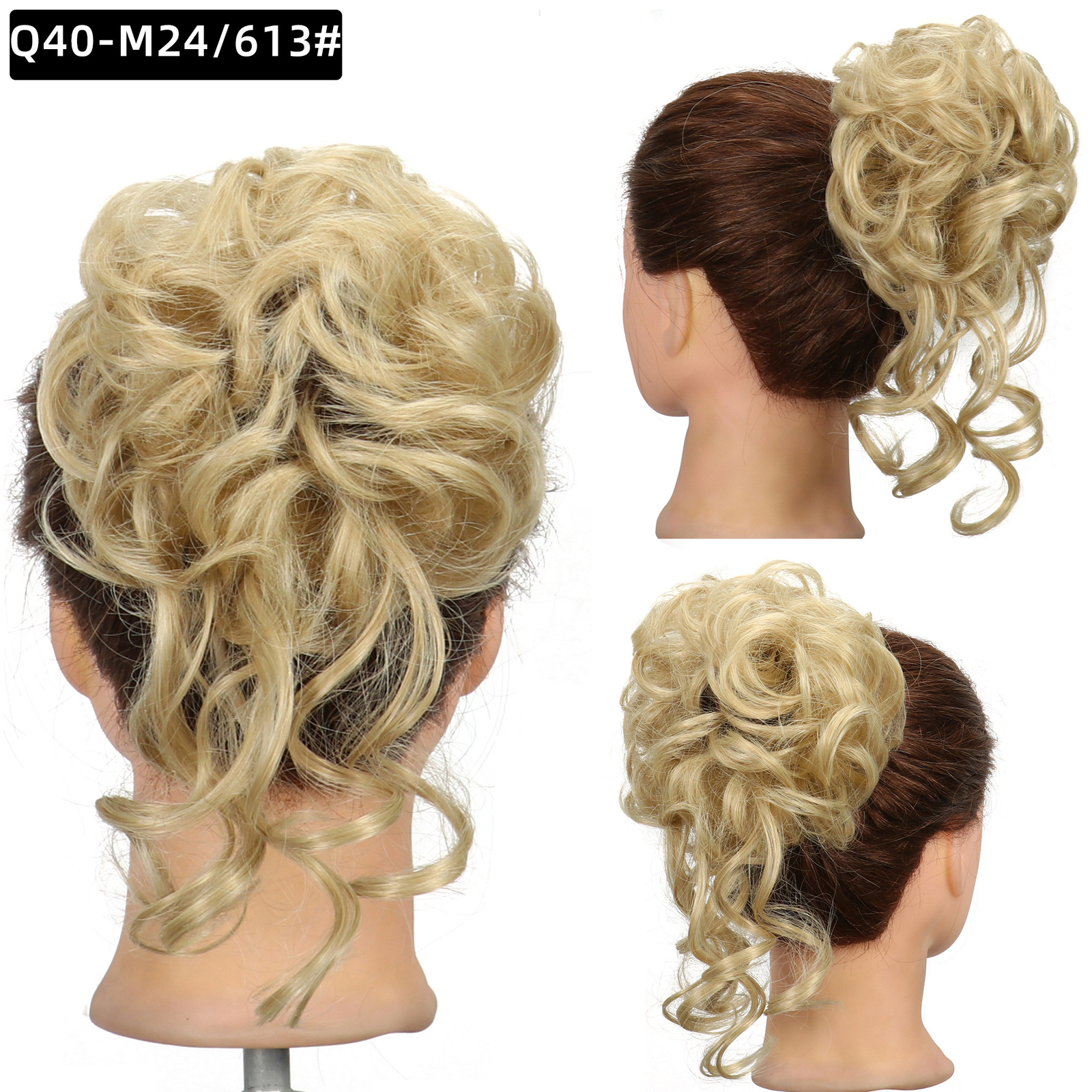 Messy Bun Curly Scrunchie Hair Extensions Real as Human Chignon Donut ...