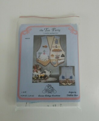 The Tea Party a Machine Appliqued Vest by Debbie Parr Corner Cottage ...