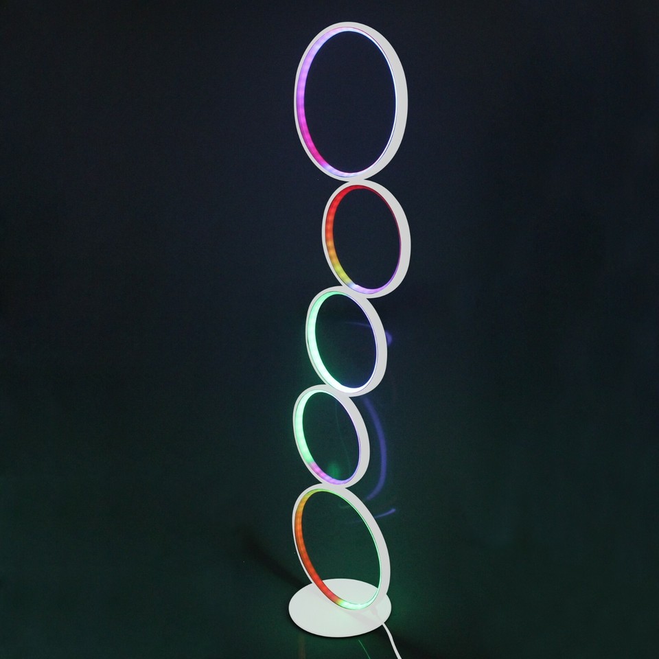 Modern RGB Circular LED Floor Lamp Unique Touch Control Dimmable Light ...