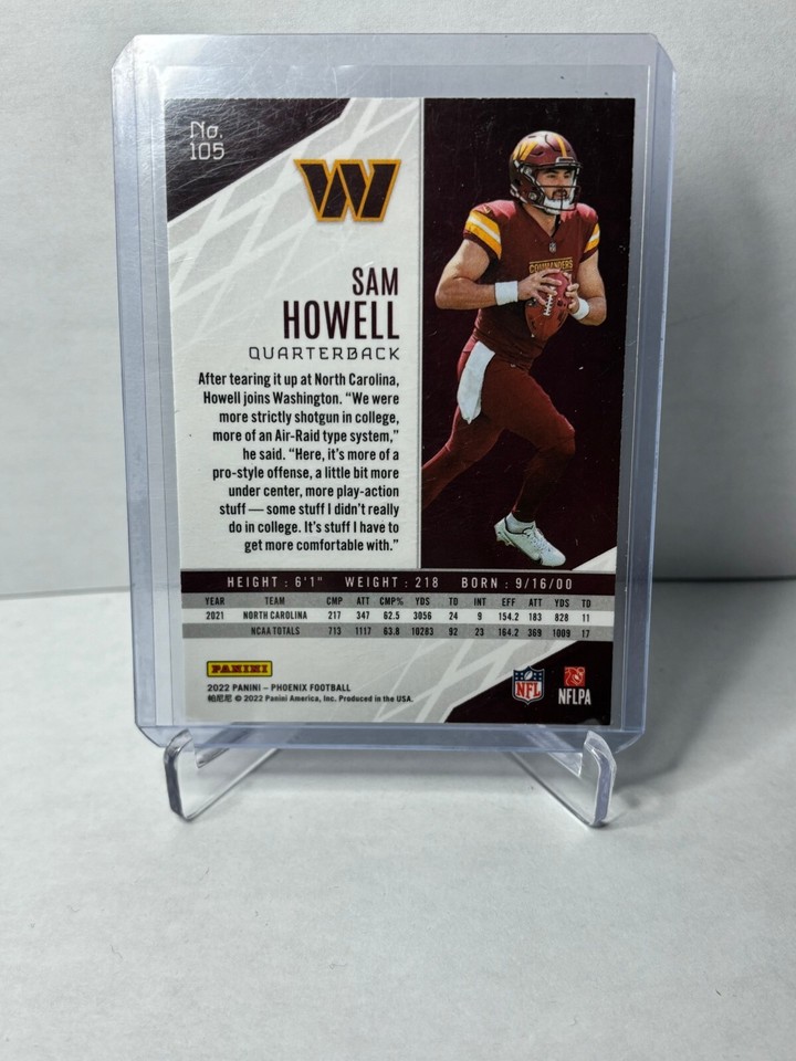 2022 Panini Phoenix SAM HOWELL Color Burst Rookie #105 Commanders | eBay