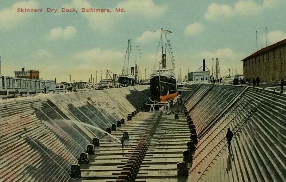 Vintage Postcard Baltimore Maryland Skinners Dry Dock Scene Unused | eBay