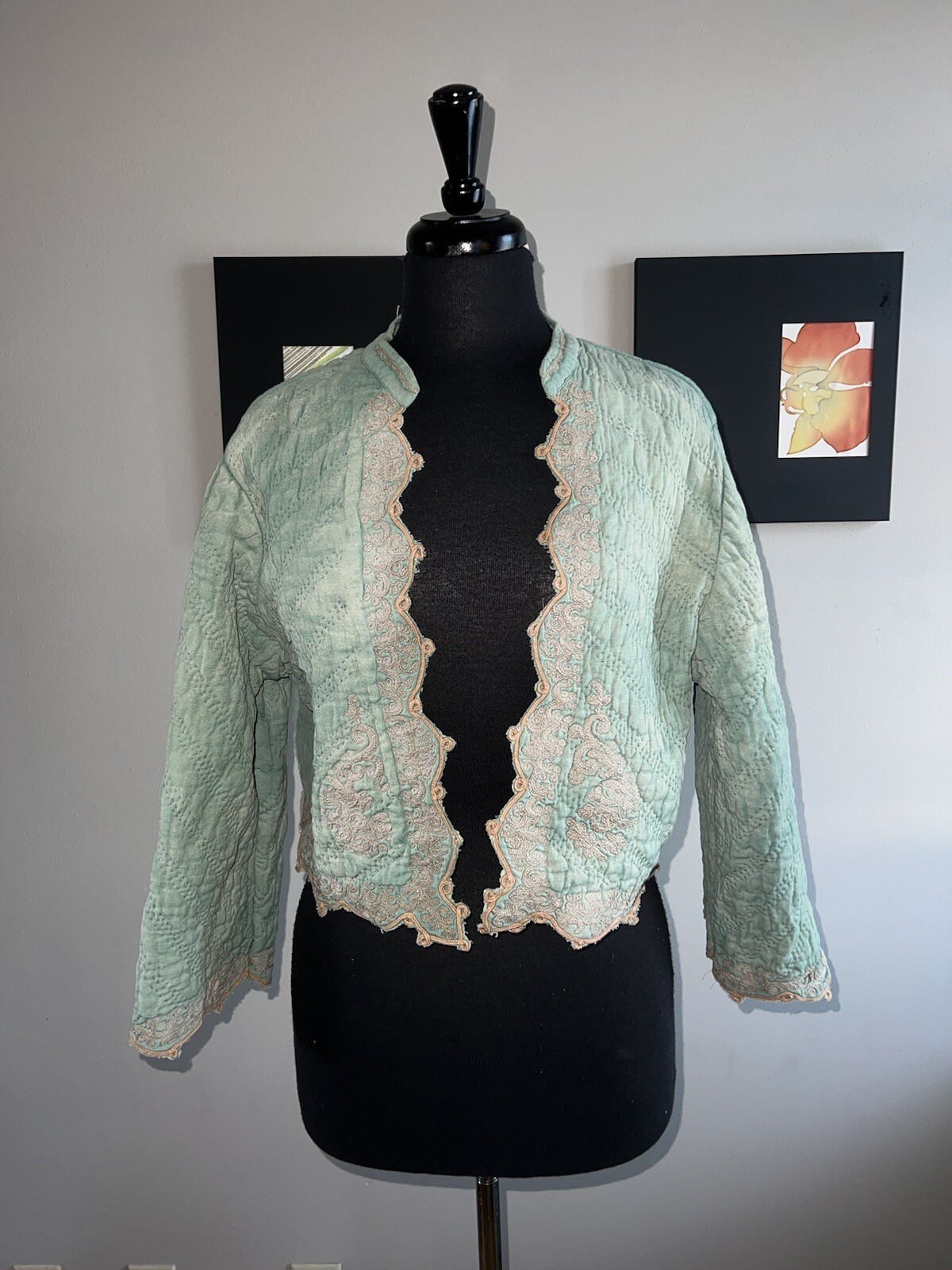 Magnolia Pearl Embroidered Quilted Open Front Jacket - Gem