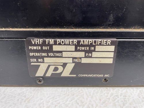 TPL Communications VHF (2m 144-148 MHz) 90W Amplifier Untested Read ...