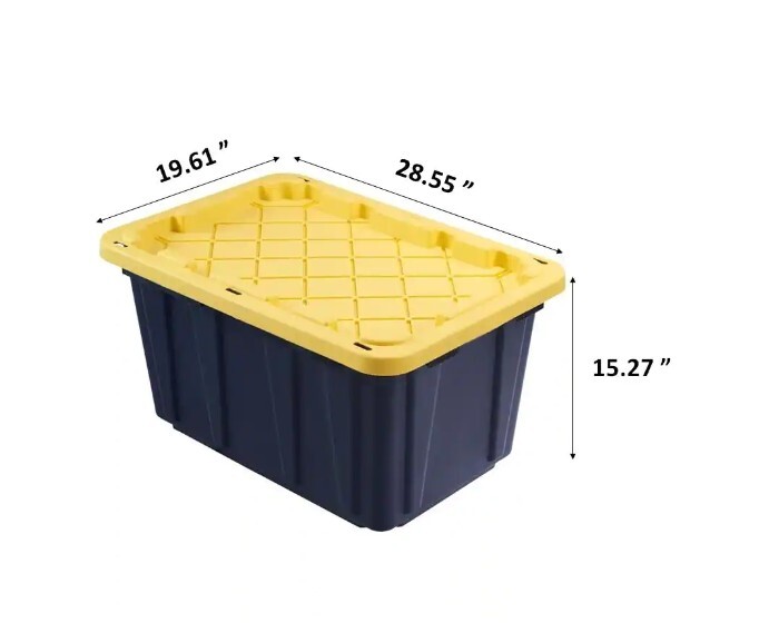 Greenmade 27 Gallon Plastic Storage Container Bin Large Box 4-Pack ...