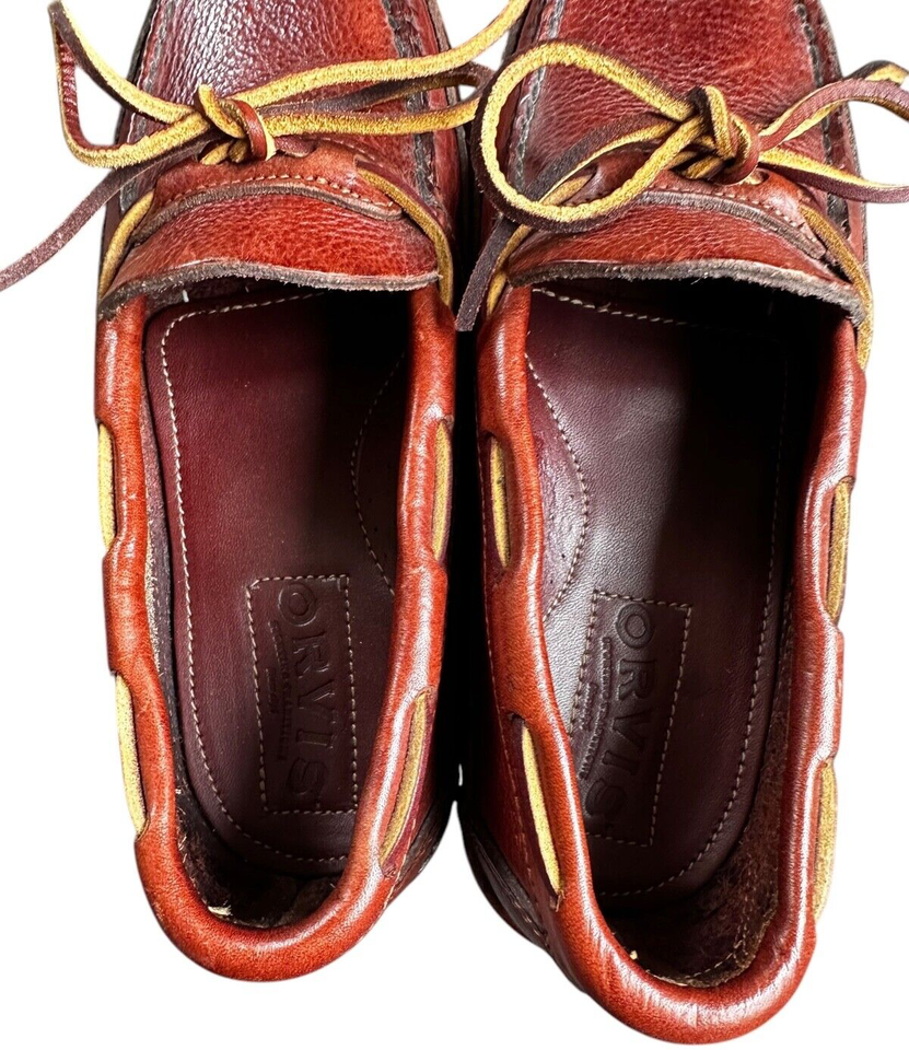 Orvis Brown Leather Loafers Slip On Mens Shoes Size 7 EE Made In USA | eBay