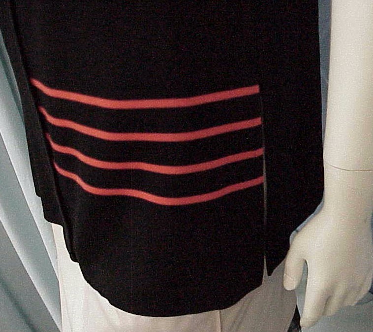 MISOOK designer black striped top/tunic/blouse/sweater, sz. XS/Petite ...