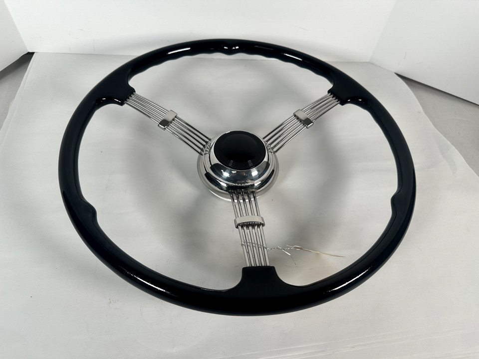 1939 Style 16" Banjo Steering Wheel Black Kit, GM Style Adapter Fact ...