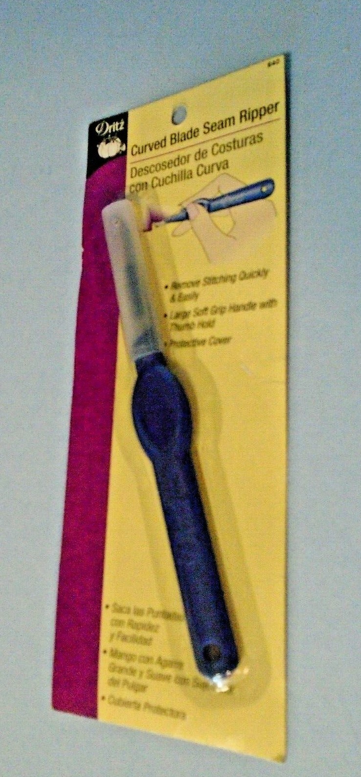 Dritz Blue Curved Blade Seam Ripper - 5 1/2" Remove Stitching Quickly ...