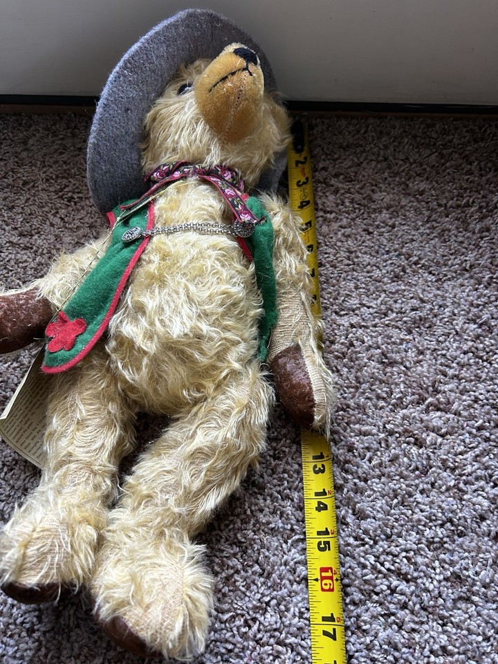 Vintage Hermann Oktoberfest Bear Mohair Teddy Bear 1995 17" Grunt noise ...