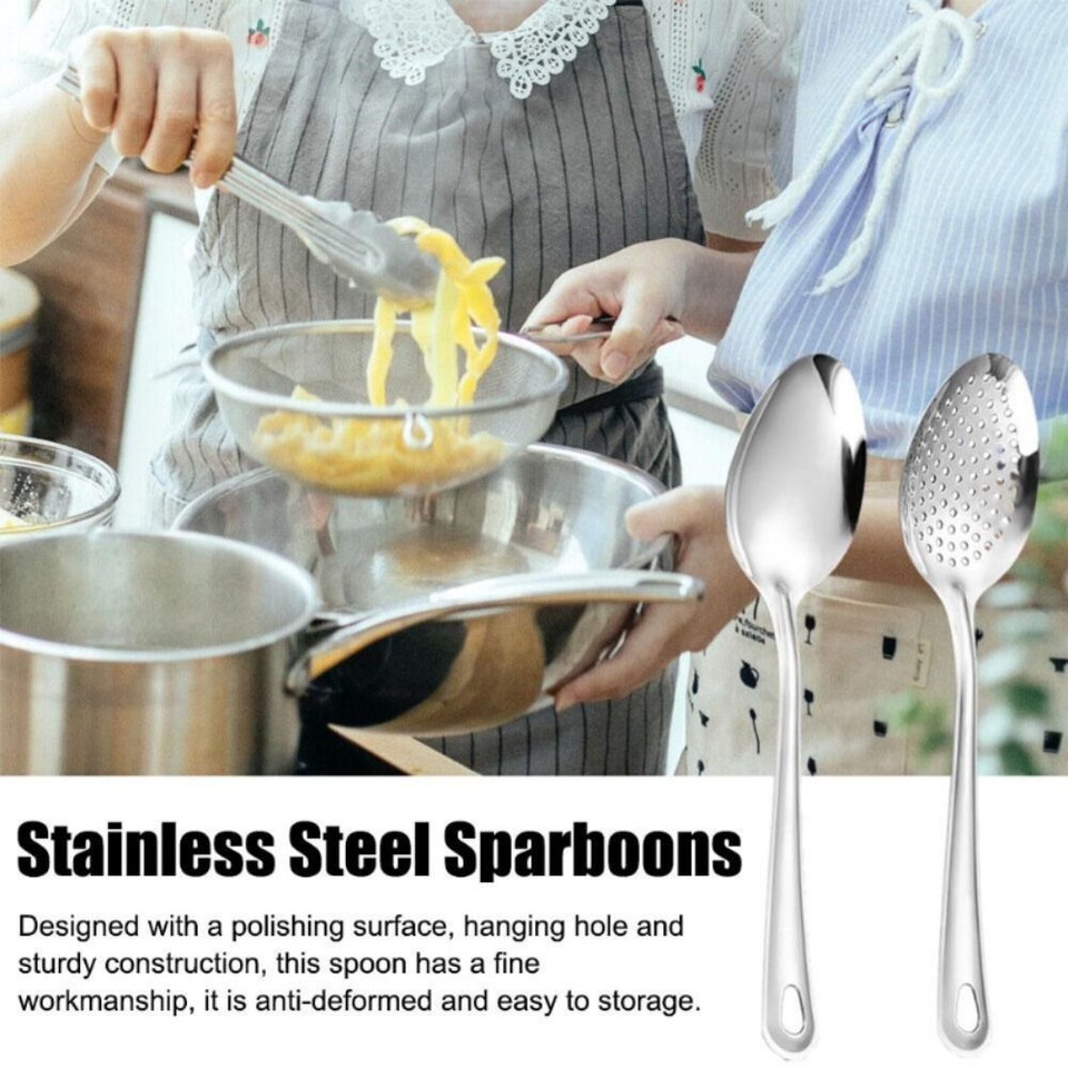 304 Stainless Steel Strainer Spoon Large Serving Spoon Food Scoop ...