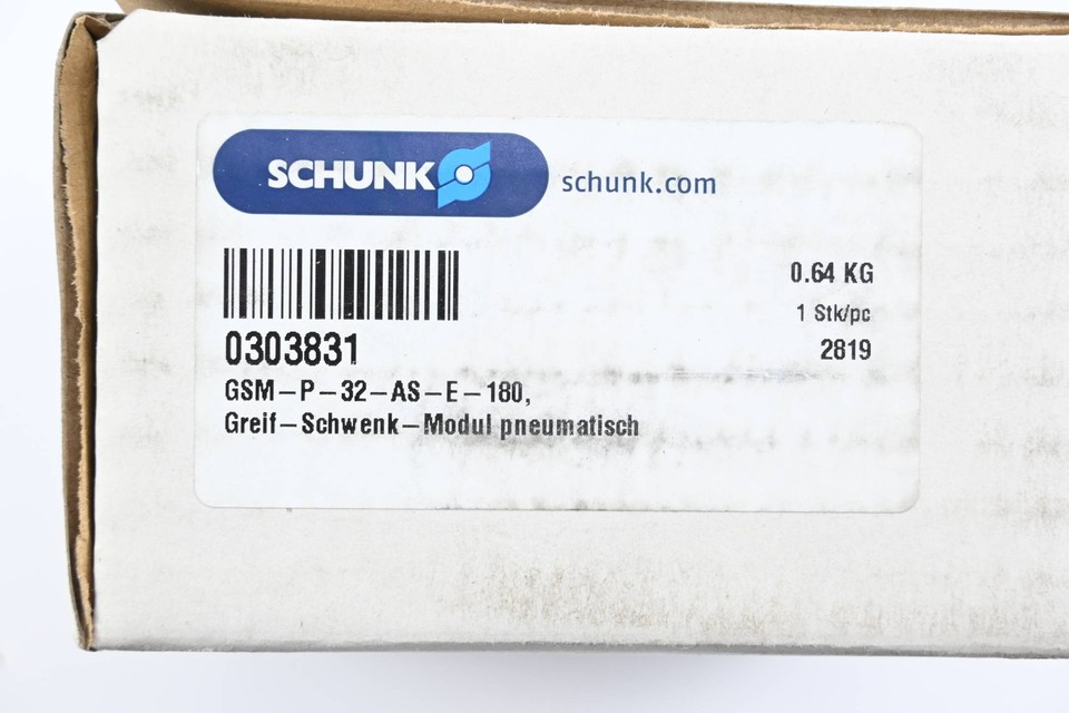 Schunk Greif-Schwenk-Modul GSM-P-32-AS-E-180 ( 0303831 ) | eBay