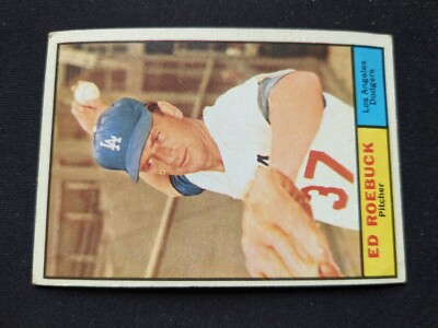 1961 Topps Baseball Card # 6 Ed Roebuck - Los Angeles Dodgers (VG) | eBay