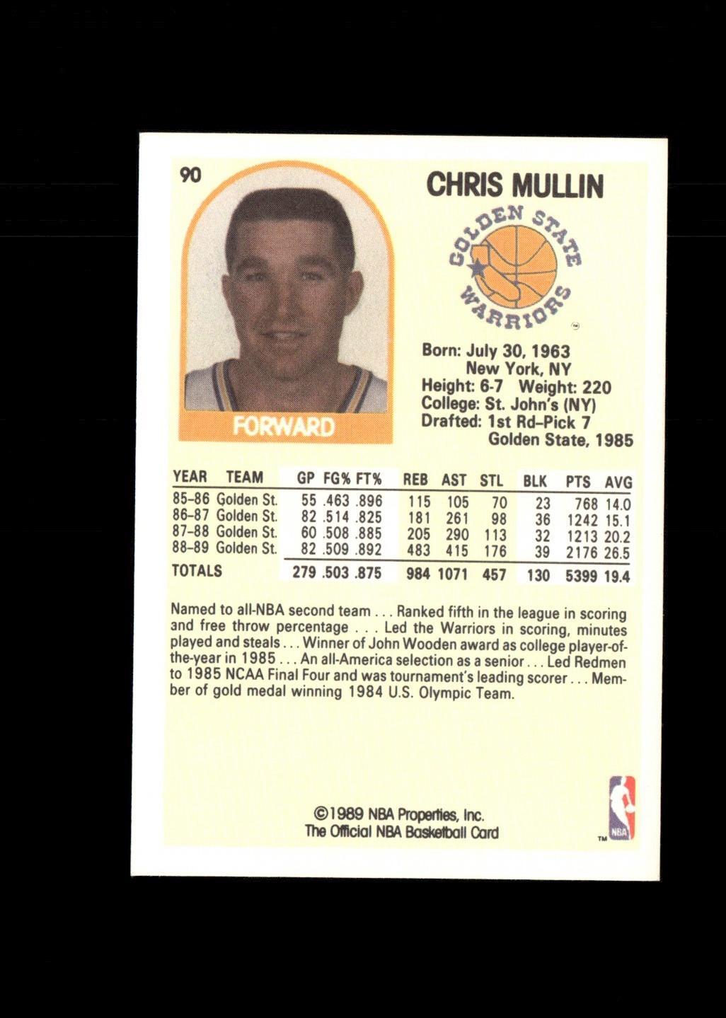 Chris Mullin 1989-90 Hoops Superstars Basketball #32 Golden State ...