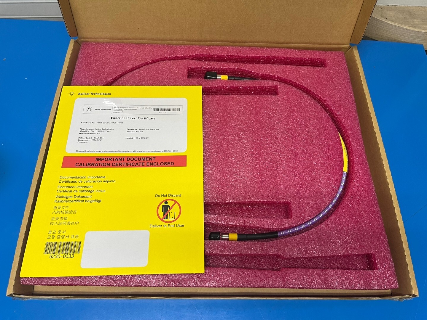 Agilent 11857F LF Test Port Cable 75 ohM Type N-M /FD-F (2) for sale ...