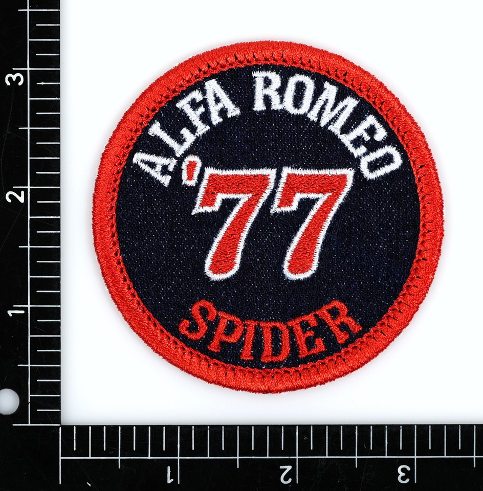 1977 Alfa Romeo Spider Embroidered Patch Black/Red Iron-On Sew-On Hat ...
