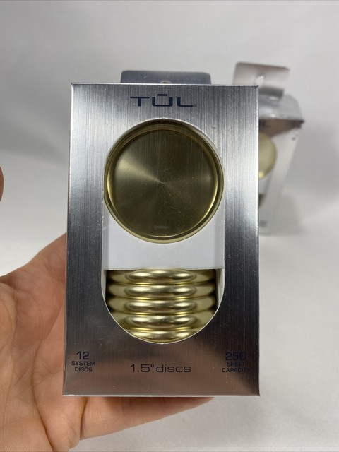2 Set TUL Discbound Notebook Expansion Discs 1-1/2" Gold Metal Color 12 ...